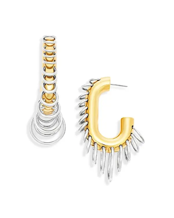 Rabanne Punk Xl Link Two Tone Hoop Earrings