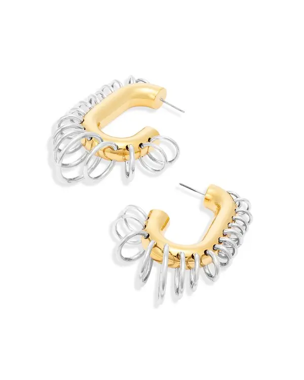 Rabanne Punk Xl Link Two Tone Hoop Earrings