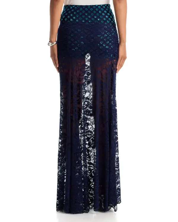 Rabanne Embellished Lace Maxi Skirt