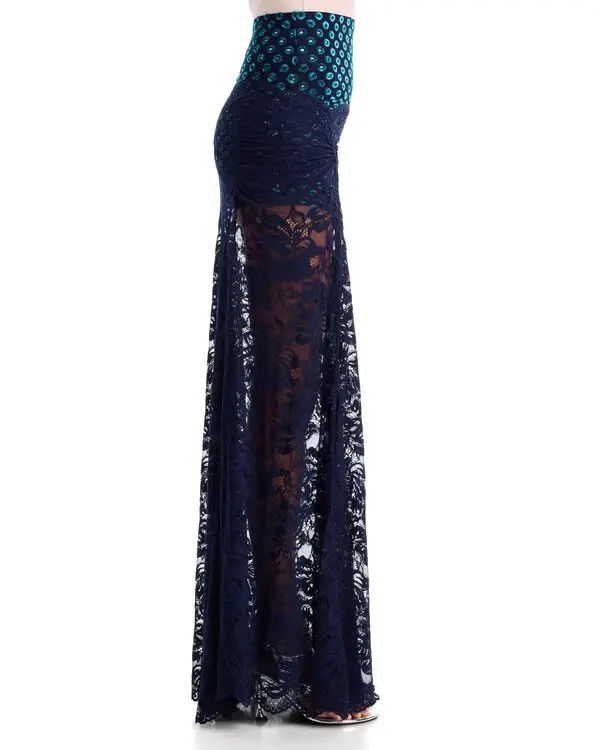 Rabanne Embellished Lace Maxi Skirt