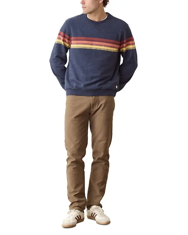 Marine Layer Relaxed Cloud 9 Terry Crewneck Sweatshirts - Navy Sunset Stripe