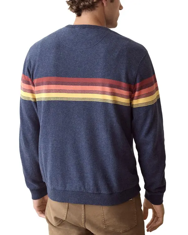 Marine Layer Relaxed Cloud 9 Terry Crewneck Sweatshirts - Navy Sunset Stripe
