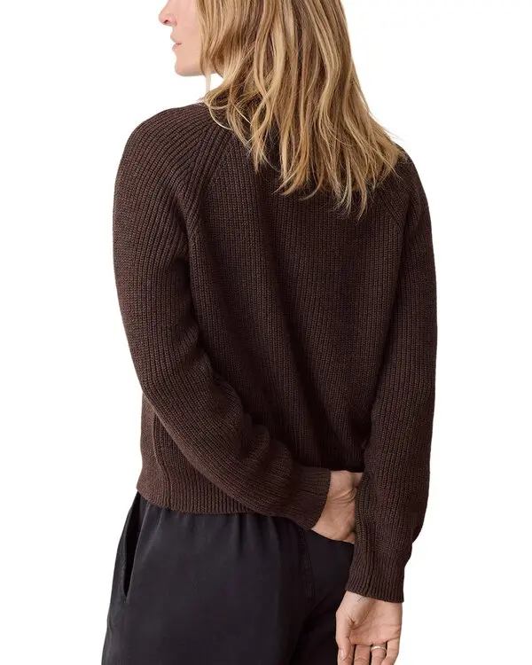 Marine Layer Collared Long Sleeve Cardigan - Chocolate