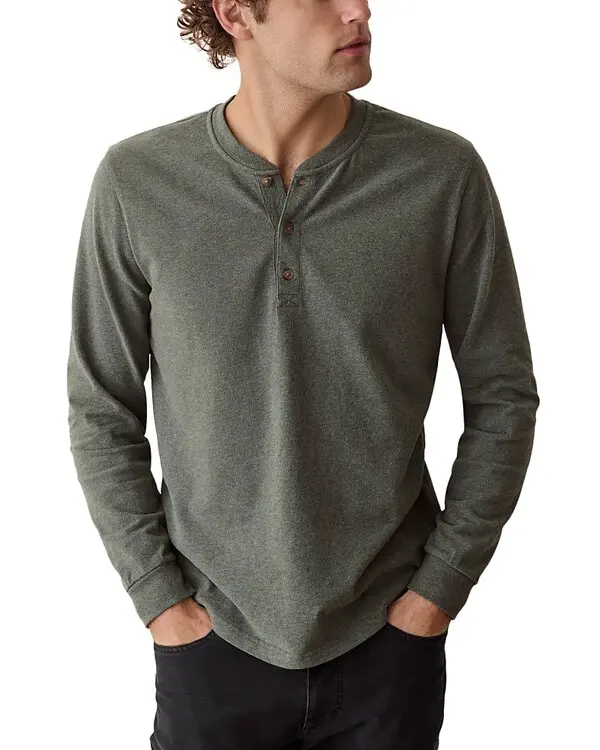 Marine Layer Luxe Jersey Henley - Basalm Green Heather
