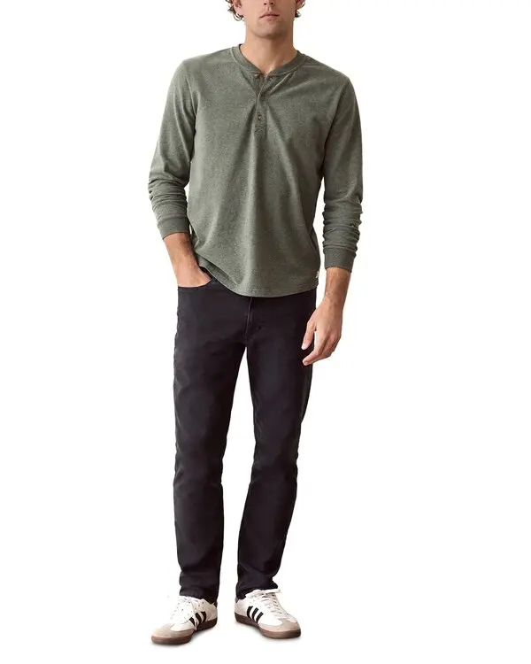 Marine Layer Luxe Jersey Henley - Basalm Green Heather