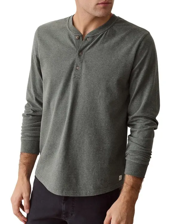 Marine Layer Luxe Jersey Henley - Basalm Green Heather