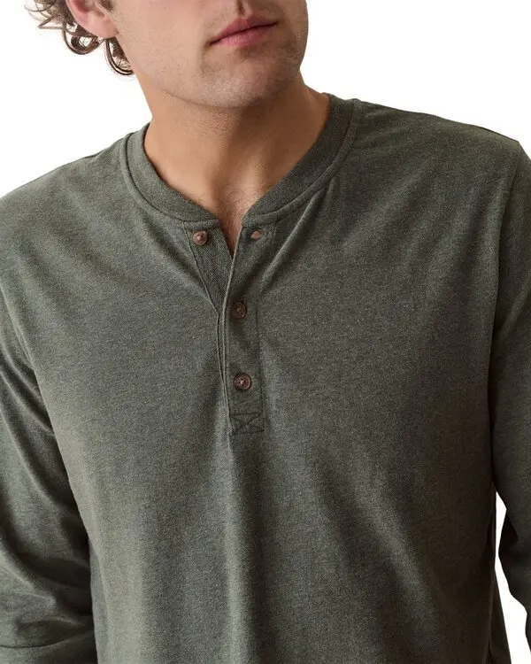 Marine Layer Luxe Jersey Henley - Basalm Green Heather