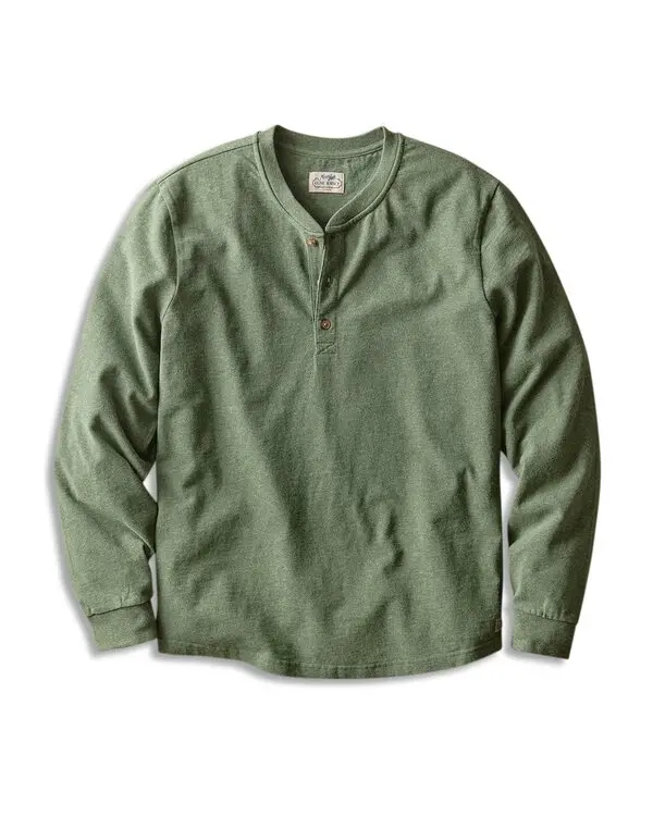 Marine Layer Luxe Jersey Henley - Basalm Green Heather