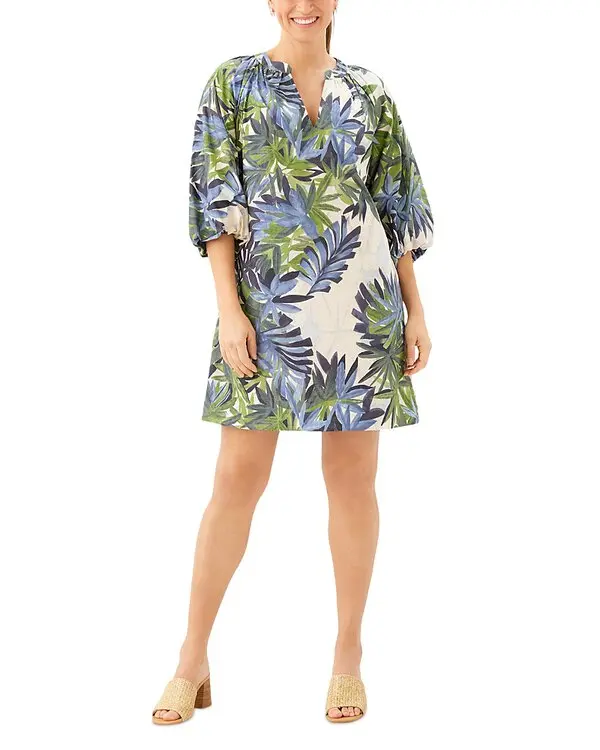 Karen Kane Cotton Puffed Sleeve Peasant Dress