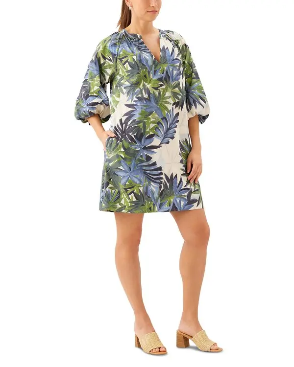 Karen Kane Cotton Puffed Sleeve Peasant Dress