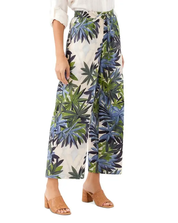 Karen Kane Printed Cotton Drawstring Ankle Pants