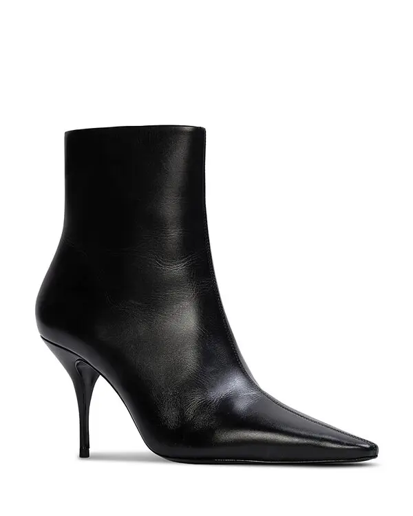 BLACK SUEDE STUDIO Snip Toe Leather Ankle Boots