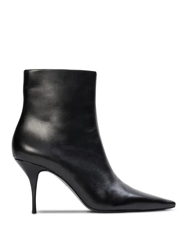 BLACK SUEDE STUDIO Snip Toe Leather Ankle Boots