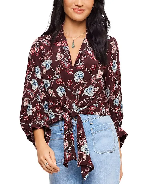 Karen Kane Blouson Sleeve Tie Front Top