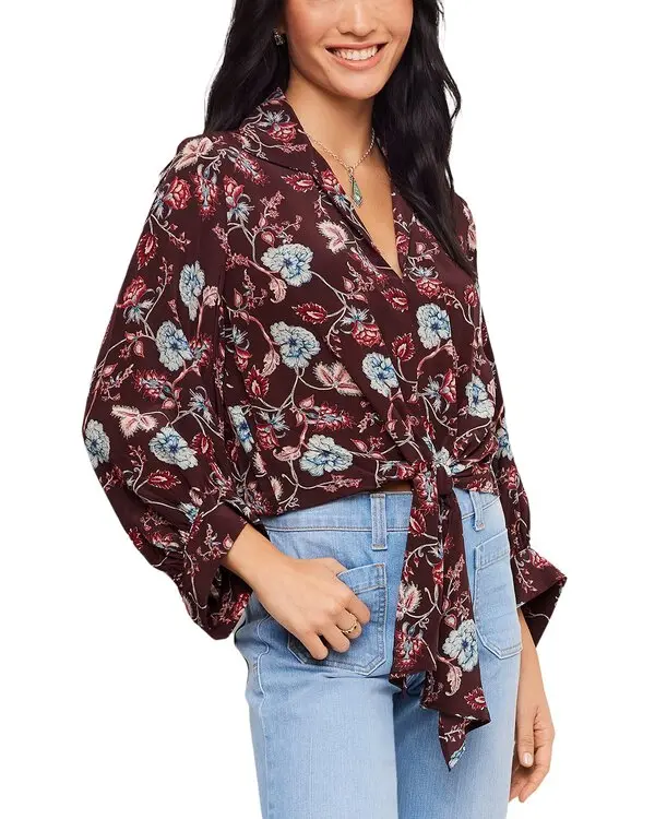 Karen Kane Blouson Sleeve Tie Front Top