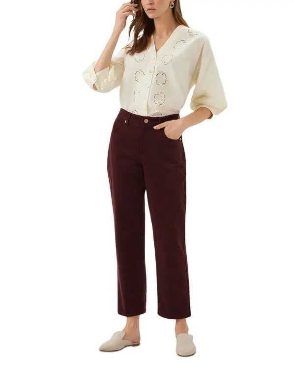 Karen Kane High Rise Corduroy Ankle Pants