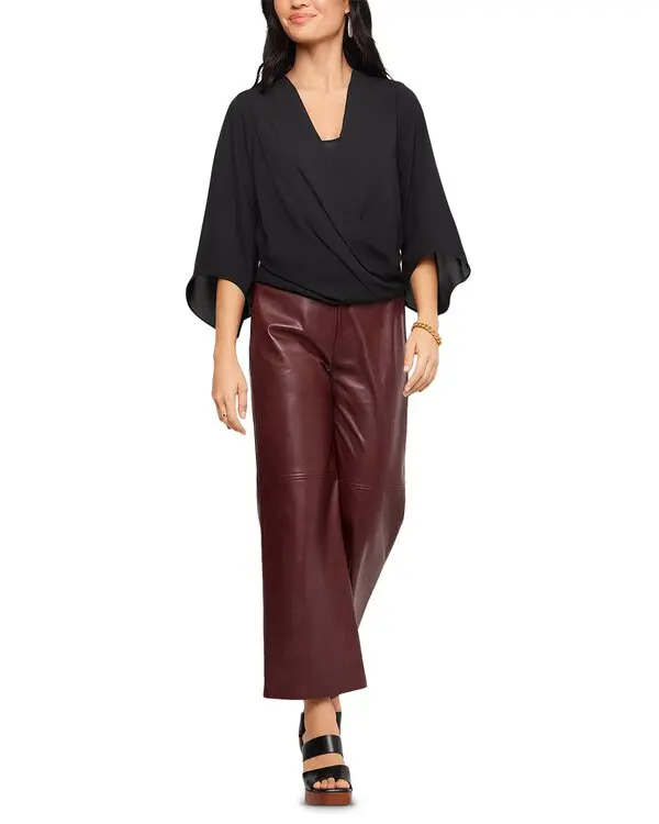 Karen Kane Draped Crossover Top - Black