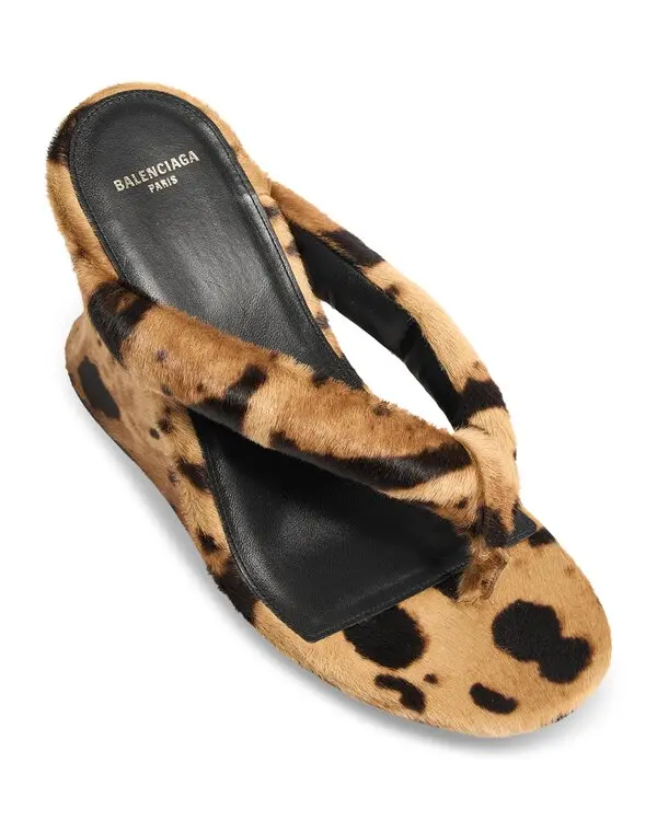 Balenciaga Ocelot Print Wedge Sandals