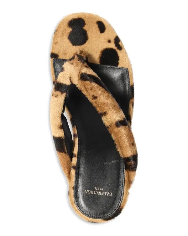 Balenciaga Ocelot Print Wedge Sandals