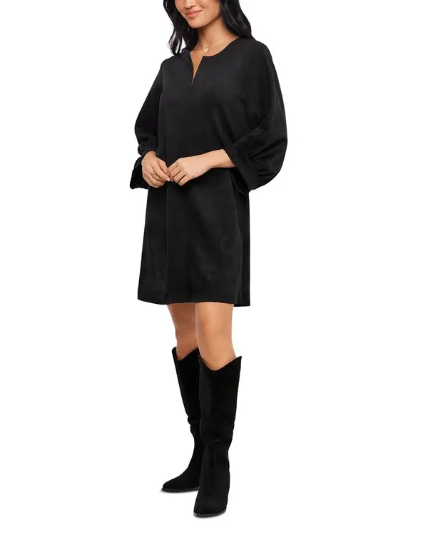 Karen Kane Faux Suede Puff Sleeve Dress