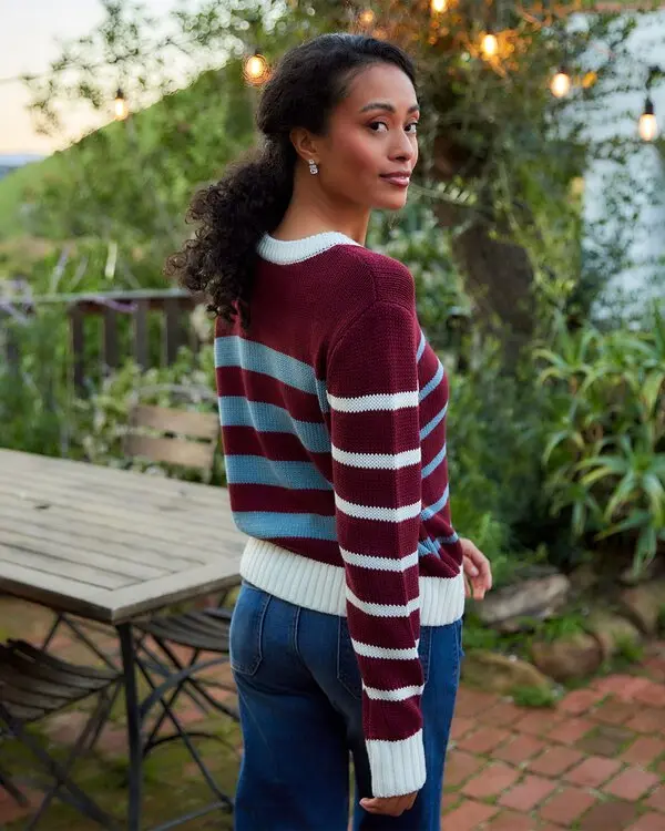 Karen Kane Striped Crewneck Sweater