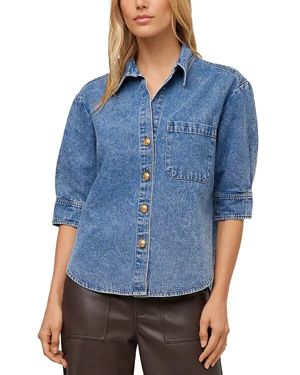 Fifteen Twenty Suri Button Up Puff Sleeve Top