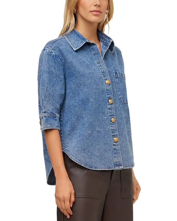 Fifteen Twenty Suri Button Up Puff Sleeve Top