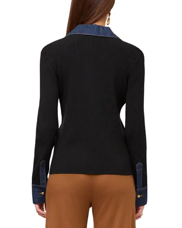 Fifteen Twenty Denim Sweater Button Up Top