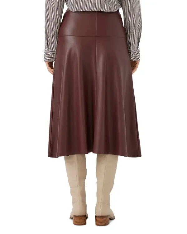 Karen Kane Faux Leather Midi Skirt