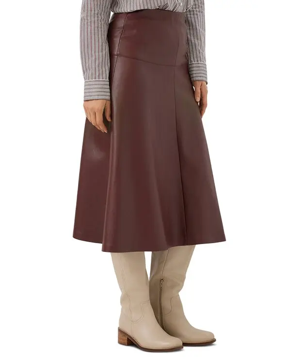 Karen Kane Faux Leather Midi Skirt