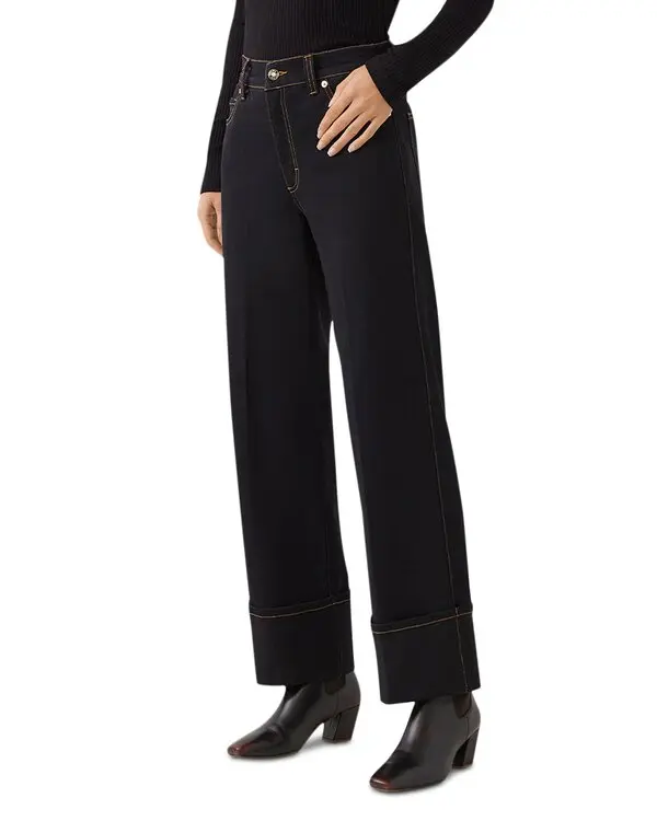 Karen Kane High Rise Cuffed Cropped Jeans