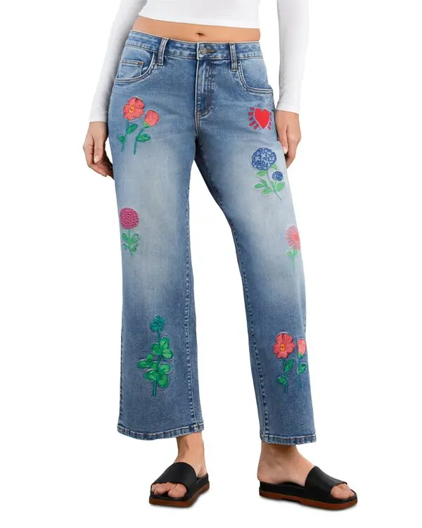BILLY T Blossom High Rise Embroidered Jeans