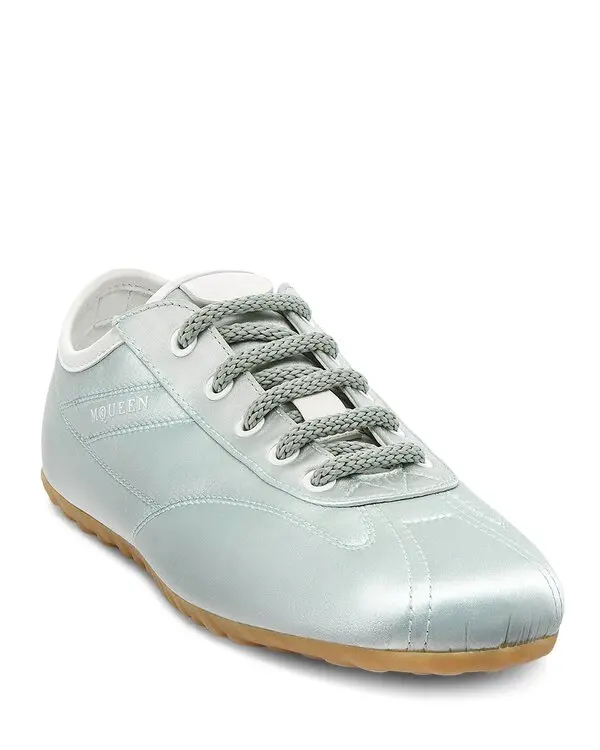 Alexander McQueen Satin Sneakers - Dark Green