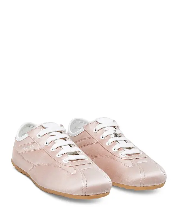 Alexander McQueen Satin Sneakers - Old Rose
