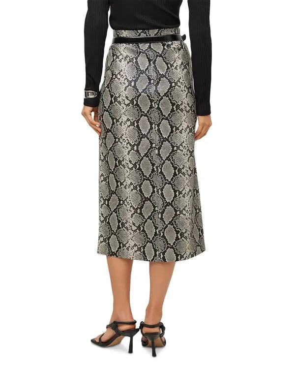 Fifteen Twenty Kaia Faux Leather Printed Midi Skirt