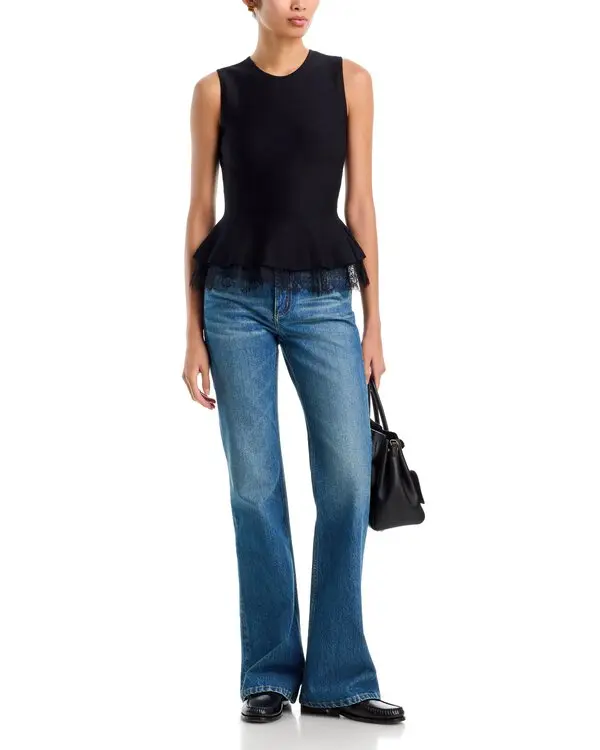 Alexander McQueen Lace Peplum Top
