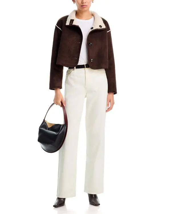 Velvet By Graham & Spencer Esme Cropped Jacket - Espresso Brown