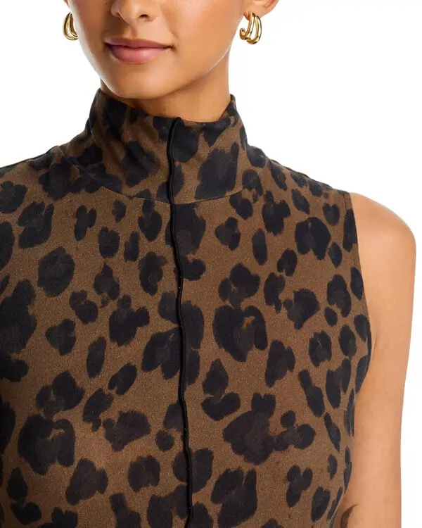 Velvet By Graham & Spencer Kelestine Leopard Print Cotton Midi Dress