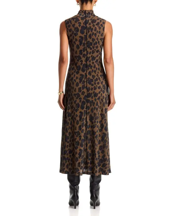 Velvet By Graham & Spencer Kelestine Leopard Print Cotton Midi Dress