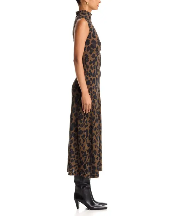 Velvet By Graham & Spencer Kelestine Leopard Print Cotton Midi Dress