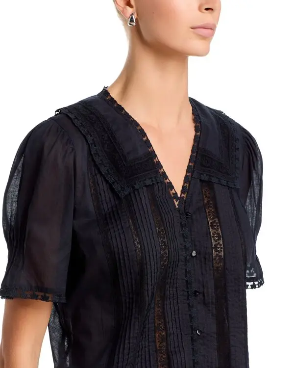 Johnny Was Kayti Pintuck Cotton Blouse