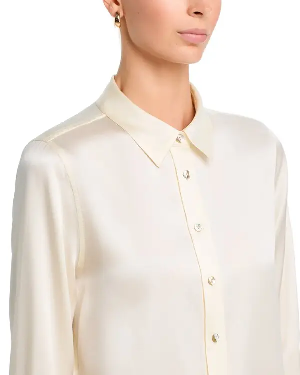 Johnny Was Silk Collared Button Up Shirt
