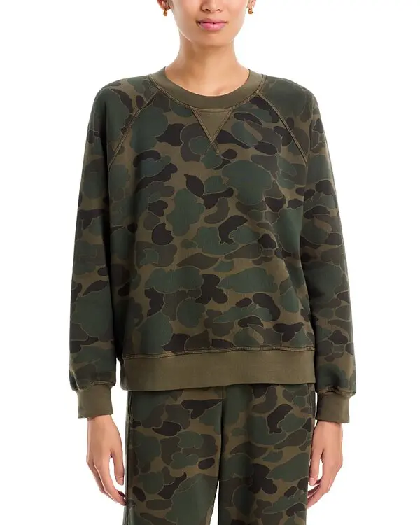 Xirena Marathon Cotton Blend Printed Sweatshirt - Camo Sage