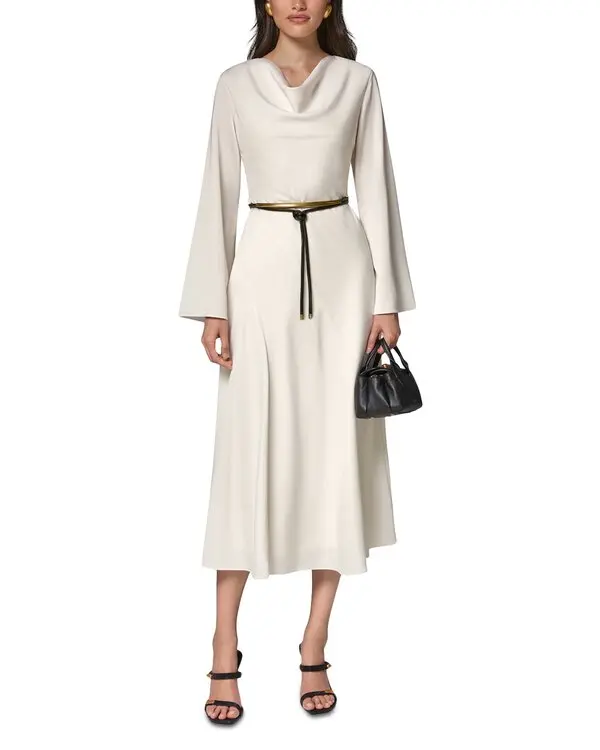 Donna Karan New York Satin Midi Dress - Ivory