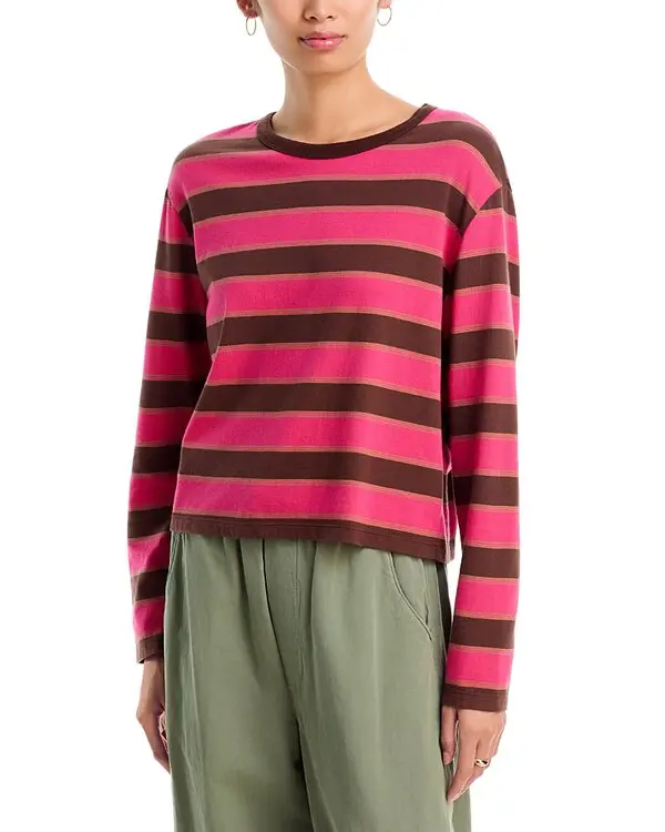 Xirena Terrance Cotton Long Sleeve Tee - Chocolate Cherry