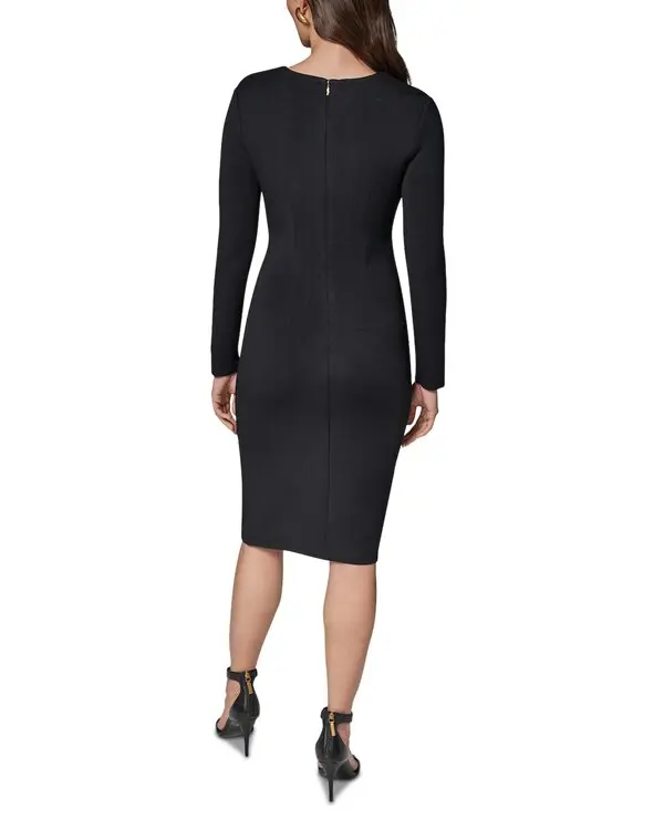 Donna Karan New York Asymmetrical Neck Sheath Dress - Black