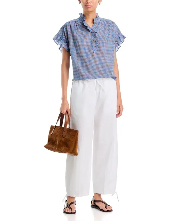 Xirena Brie Printed Ruffle Trim Blouse