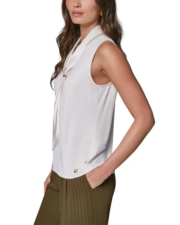 Donna Karan New York Scarf Neck Sleeveless Blouse