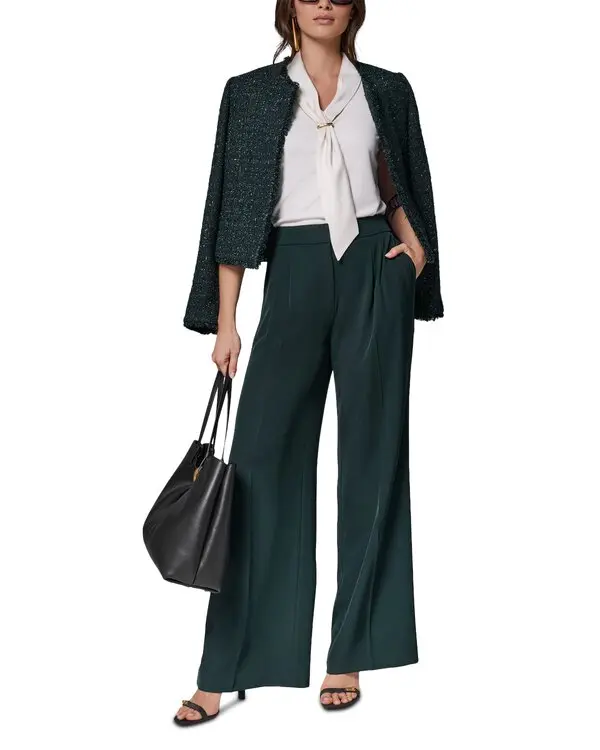 Donna Karan New York Fringe Trim Open Front Jacket