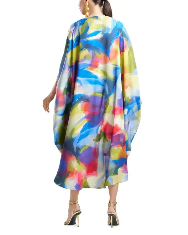 Natori Kumo Printed Satin Circle Caftan